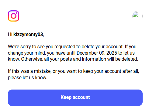 my social media accounts were deleted today. – Keziah M.